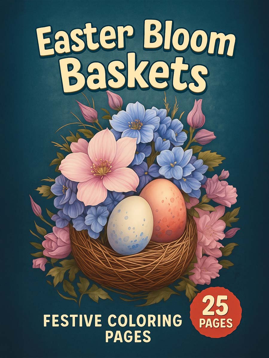 Easter Bloom Baskets – 25 Festive Coloring Pages | Little Wonder Printables