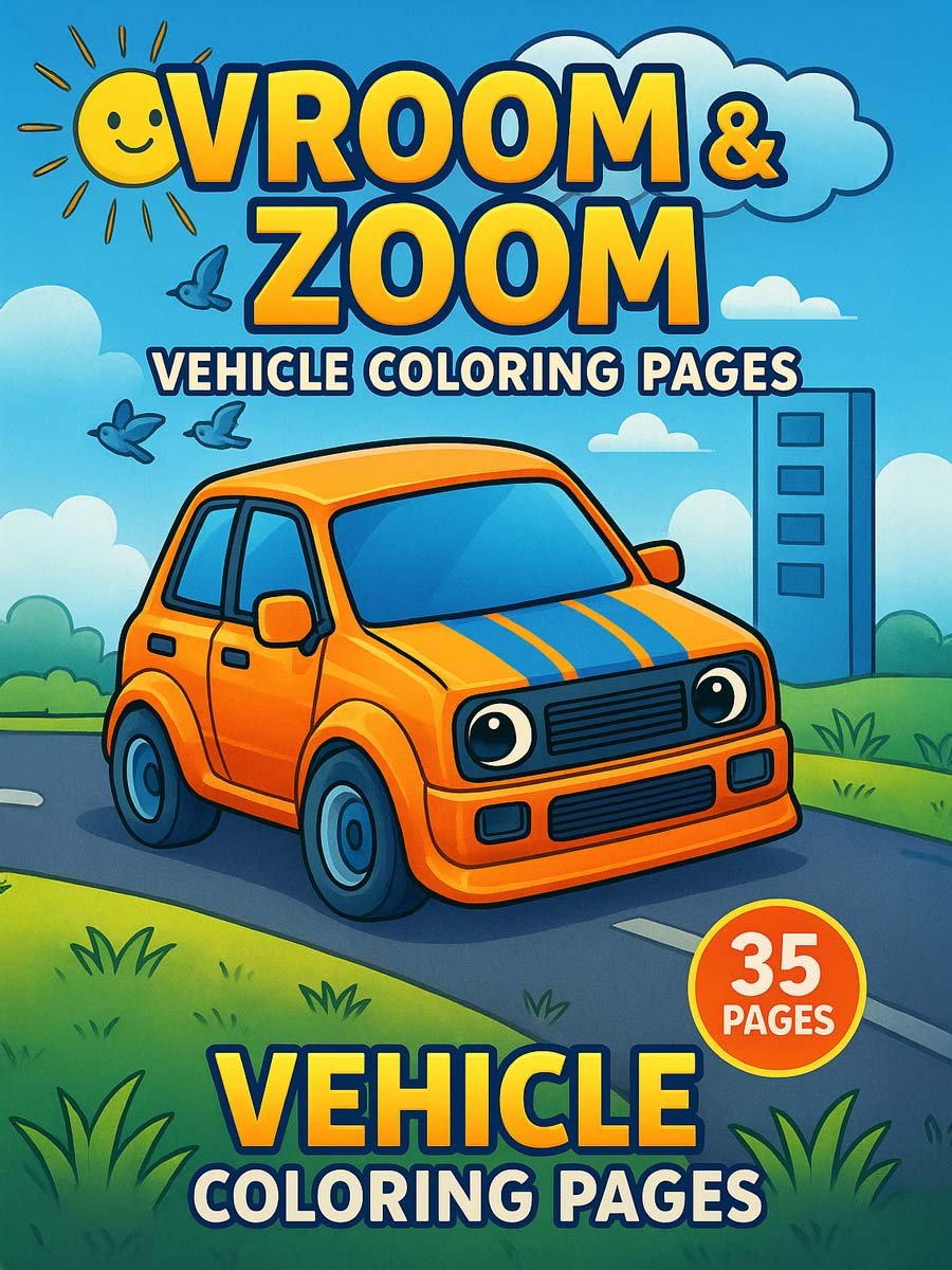 Vroom & Zoom – 35 Vehicle Coloring Pages | Little Wonder Printables